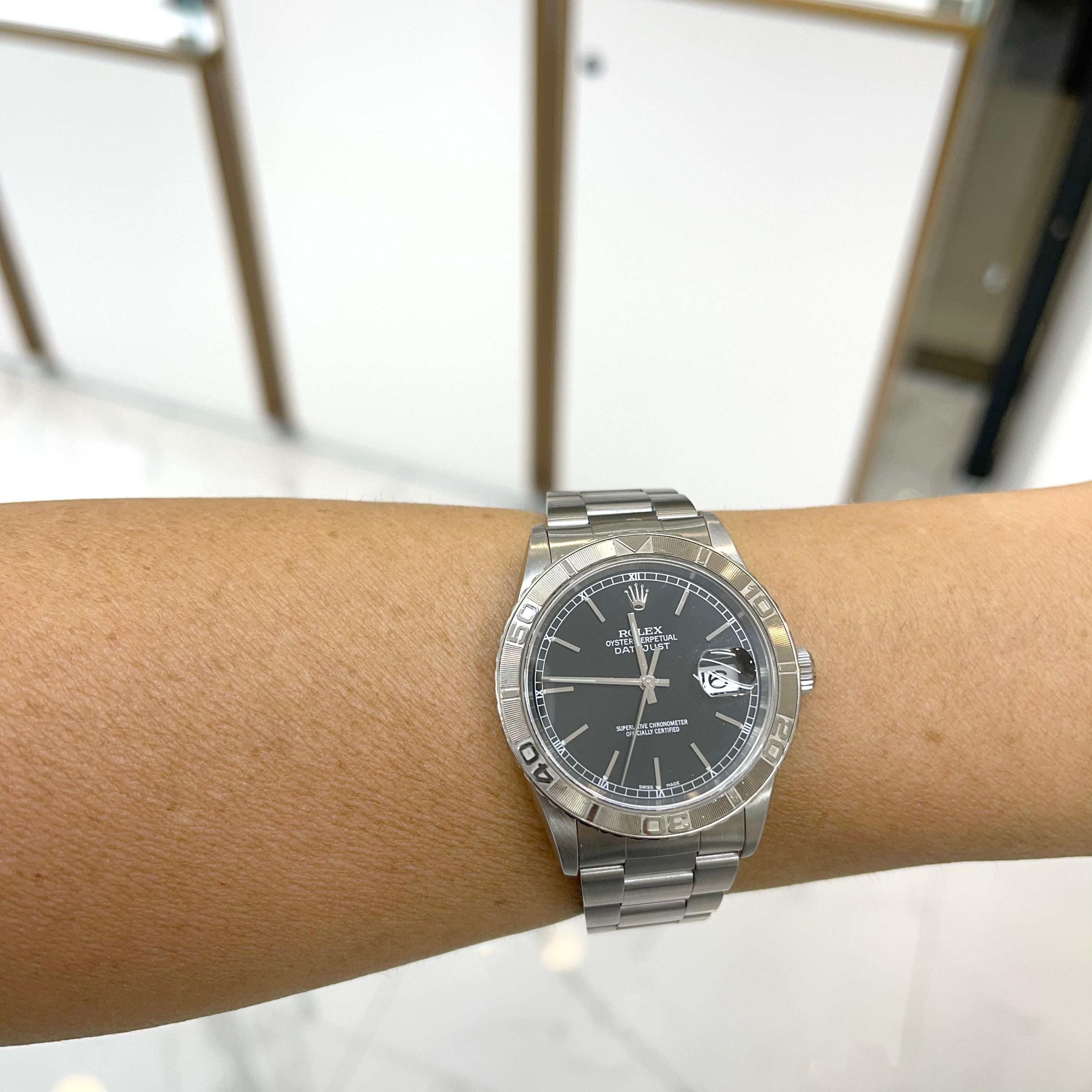 Vintage 2002 Rolex Datejust Turn-O-Graph 16264 36MM Stainless Steel ...