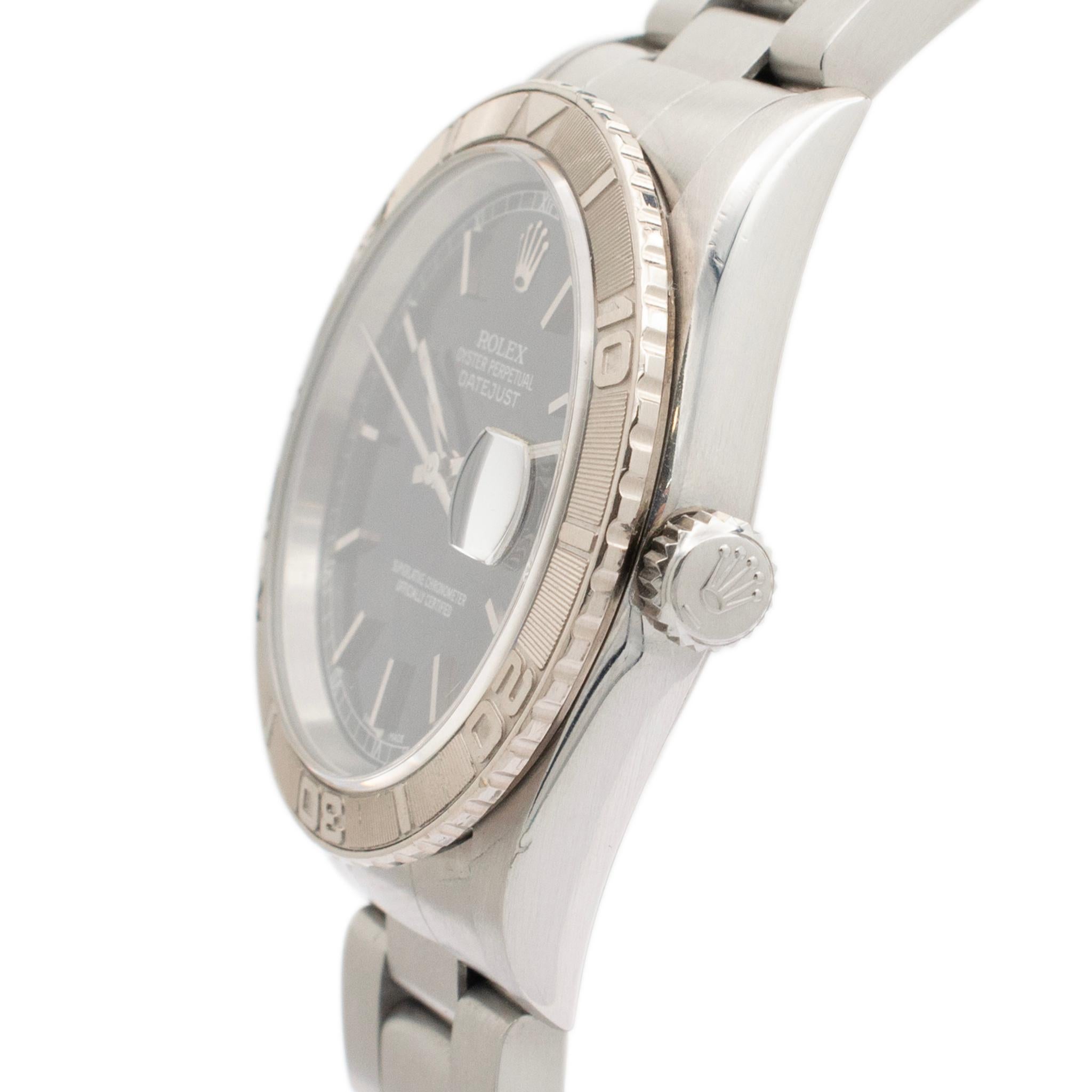 Vintage 2002 Rolex Datejust Turn-O-Graph 16264 36MM Stainless Steel ...