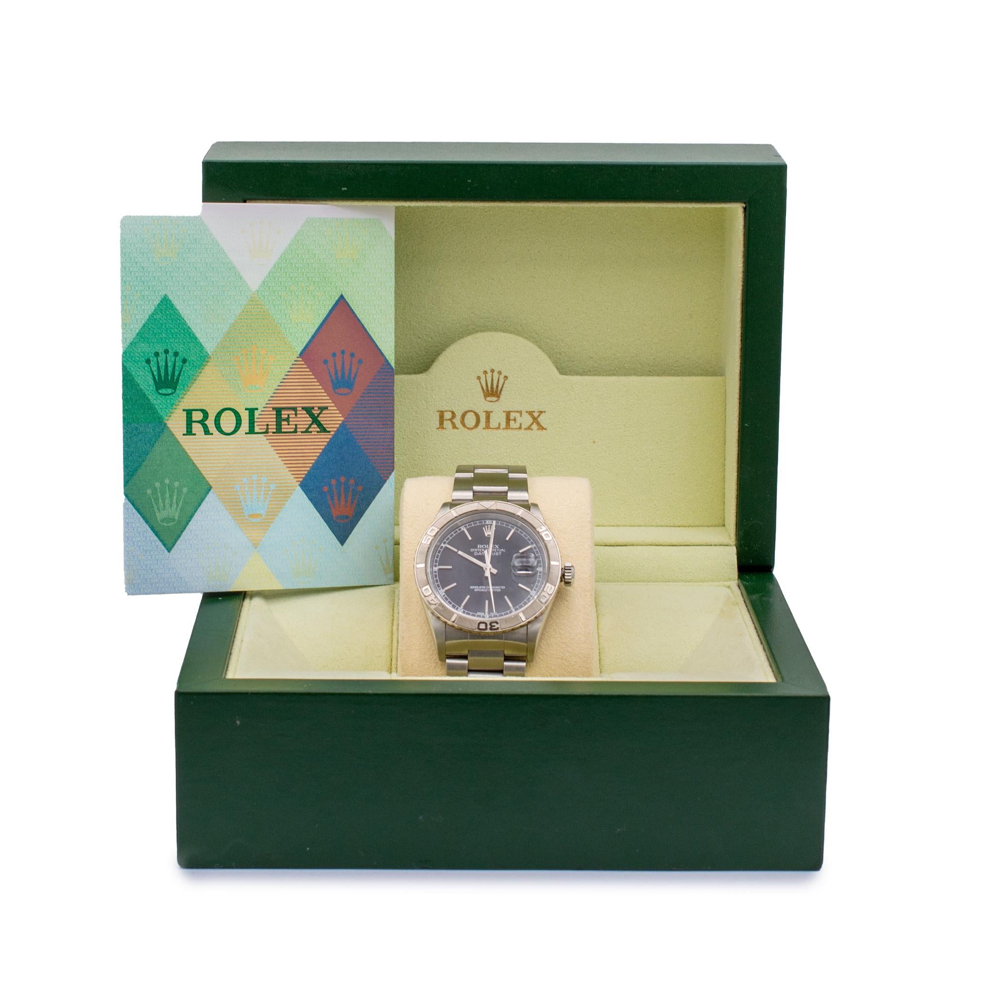 Vintage 2002 Rolex Datejust Turn-O-Graph 16264 36MM Stainless Steel ...