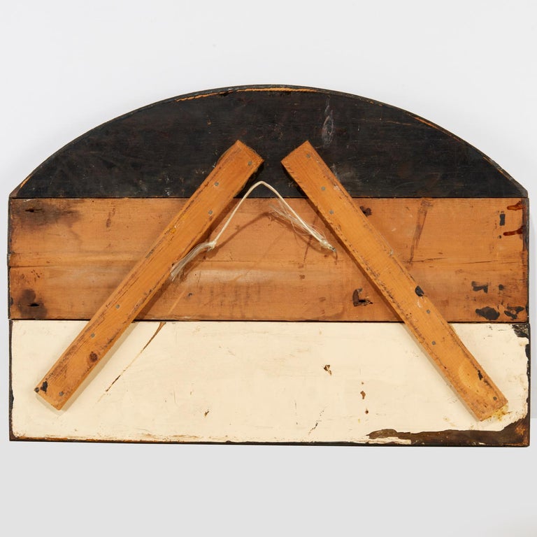 Vintage 20th C Hand Painted Trade Wood Sign with Plaster Pig at 1stDibs