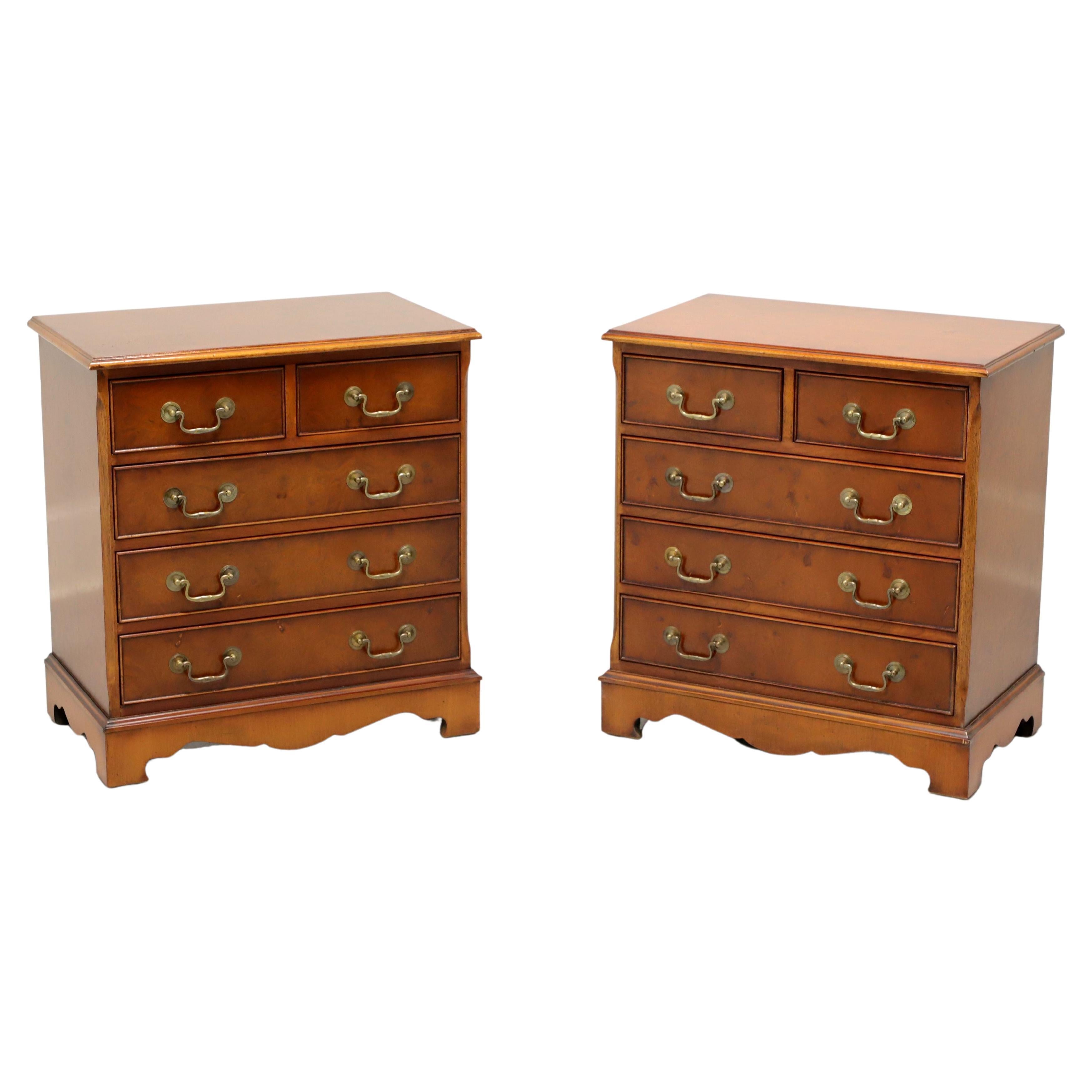 Pair of Distressed Dark Wood Large Nightstands Bedside Chests For Sale ...