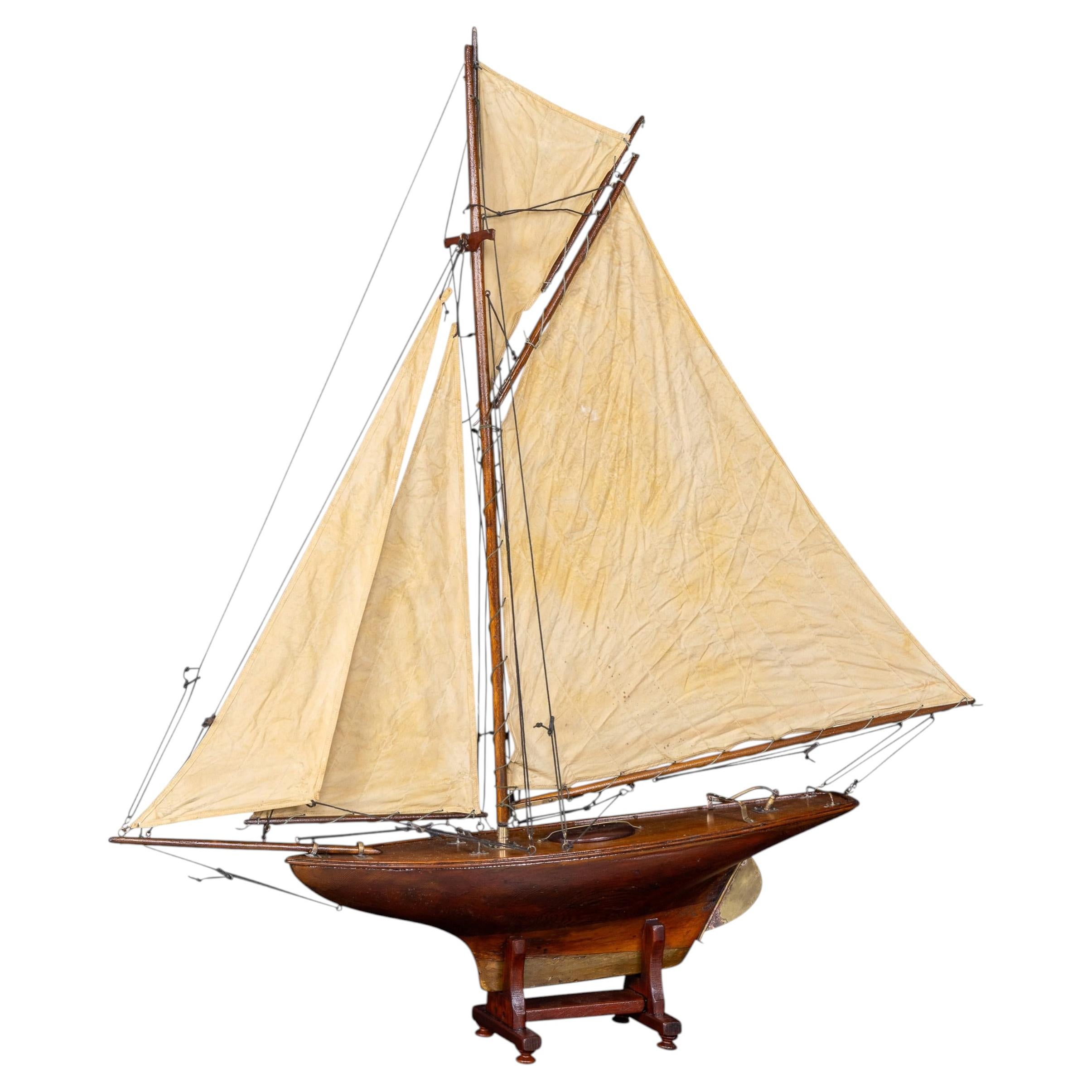 Art Deco Macassar Wood and Metal Sail Boat Model, France circa 1930 For ...