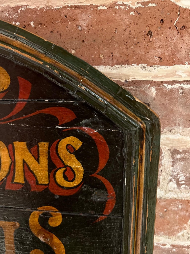 Vintage 20th Century Hand Painted Trade Wood Sign, Tennis at 1stDibs