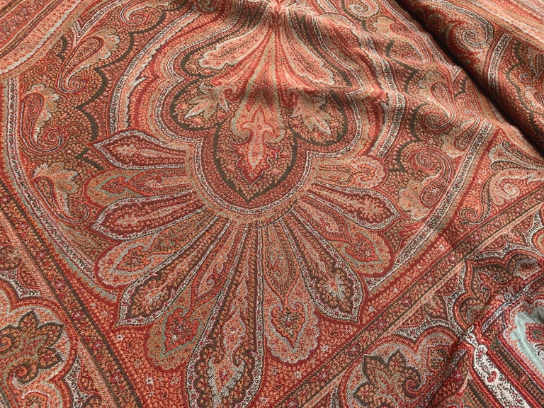 Vintage 20th Century Paisley Throw For Sale at 1stDibs