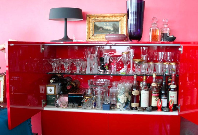 Early 21st Century Red Lacquer Bar/Cabinet, Piero Lissoni at 1stDibs