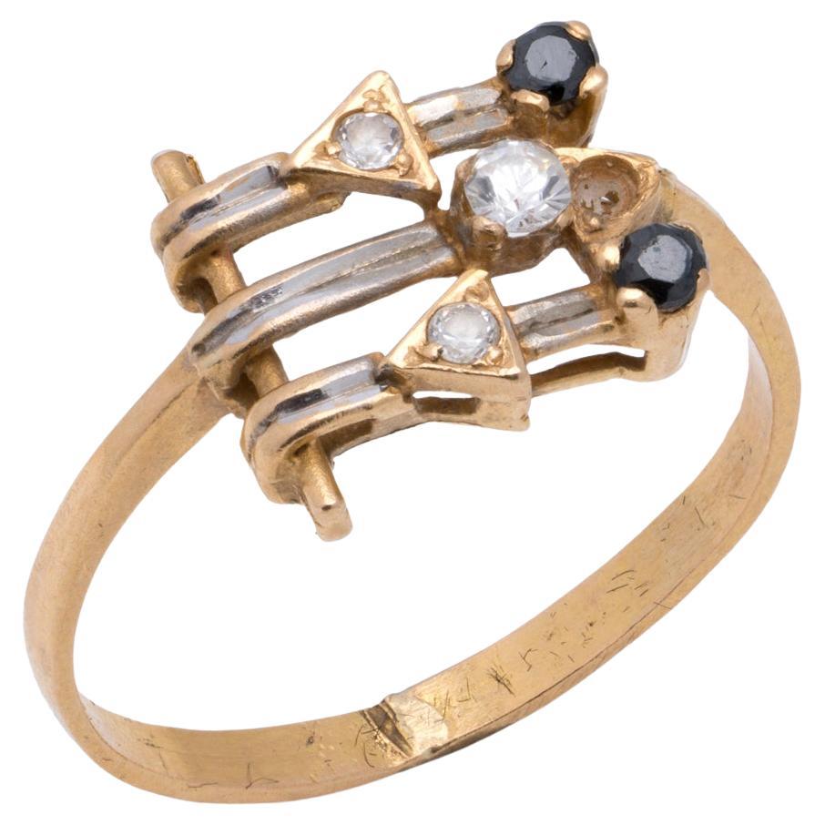 Majestic noble Emerald gold ring with diamonds in 21k Gold (900er) For ...