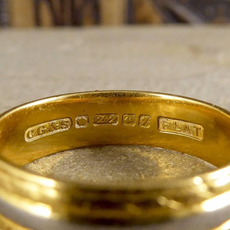 Vintage 22 Carat Gold and Platinum Wedding Band at 1stDibs | 22 carat ...