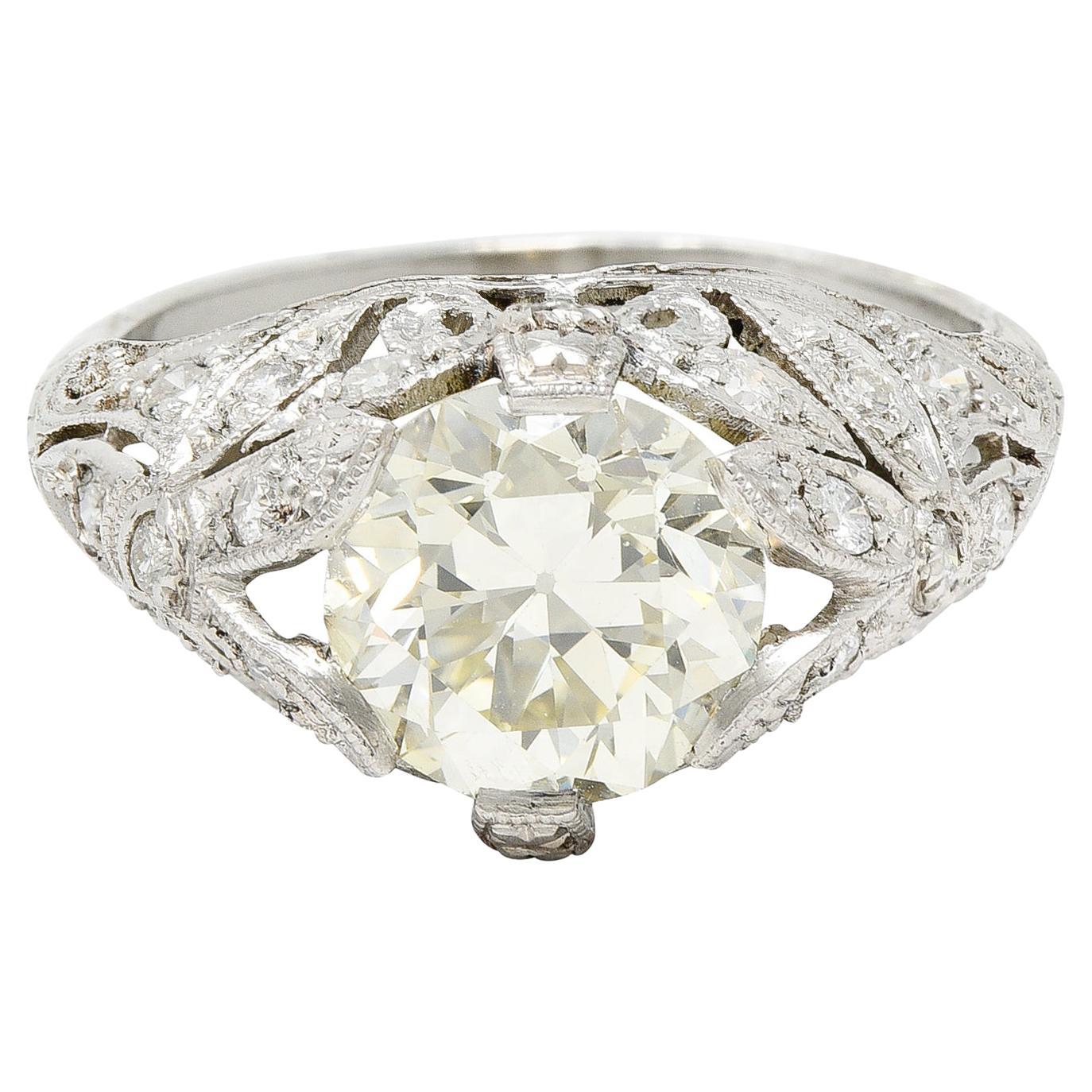 .35 Carat Diamond Platinum Engagement Ring For Sale at 1stDibs | .35 ct ...
