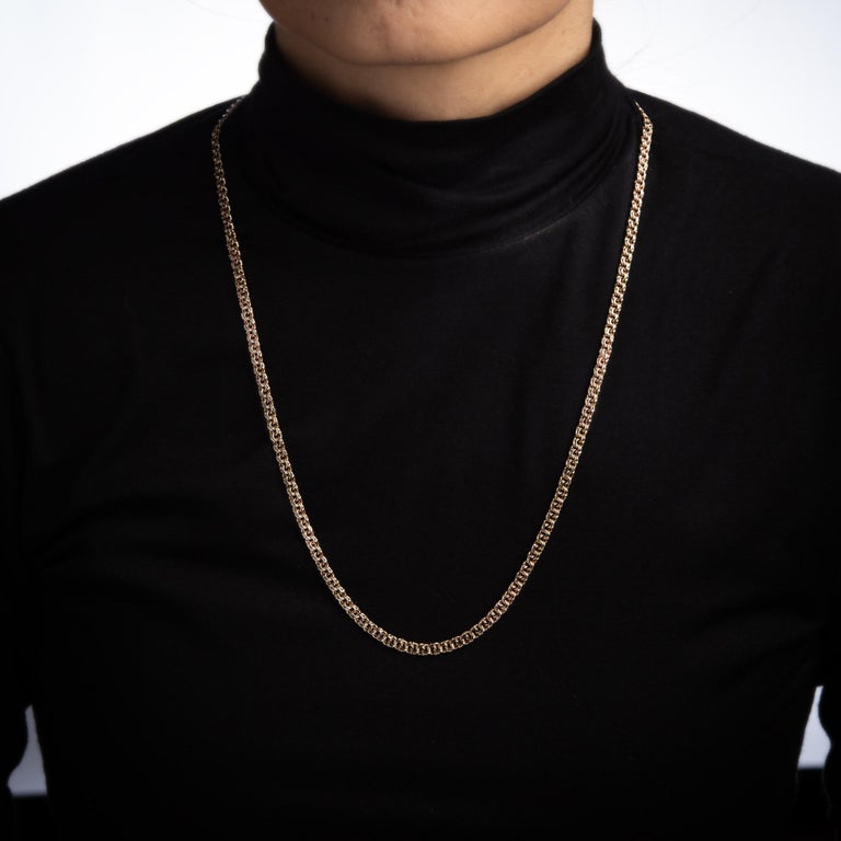 Vintage Chain 10k Yellow Gold Necklace Double Link Estate Jewelry For ...