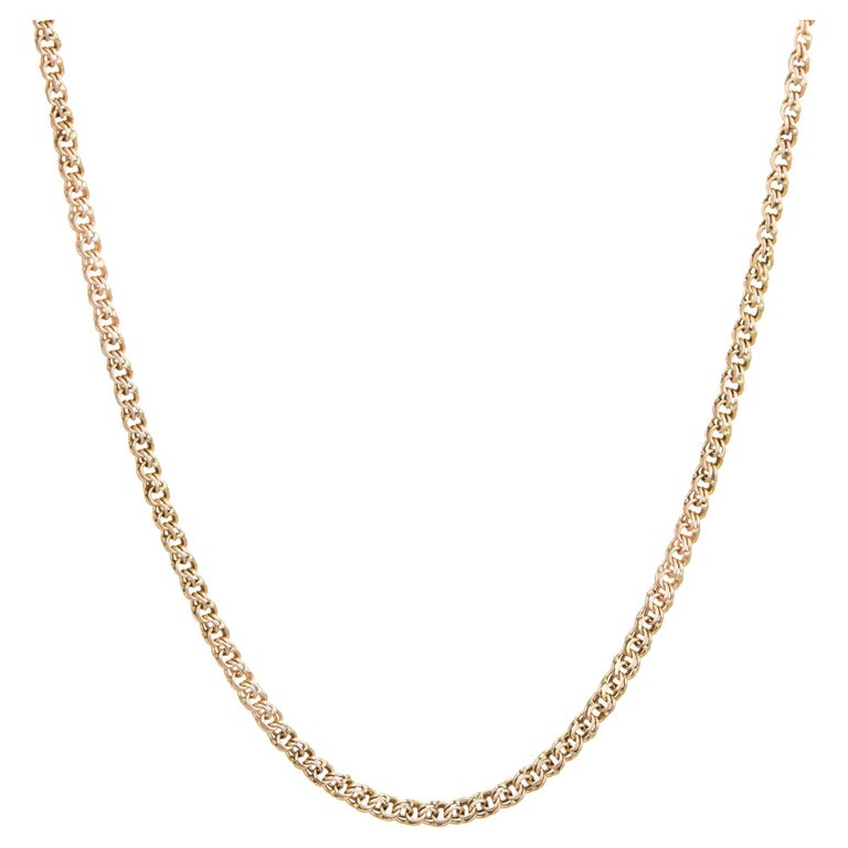 Vintage Chain 10k Yellow Gold Necklace Double Link Estate Jewelry For ...