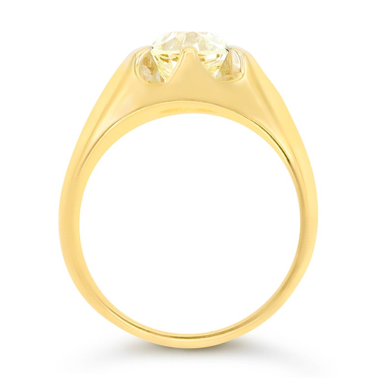 Vintage 2.10 Ct. Old European Cut Belcher Ring For Sale at 1stDibs