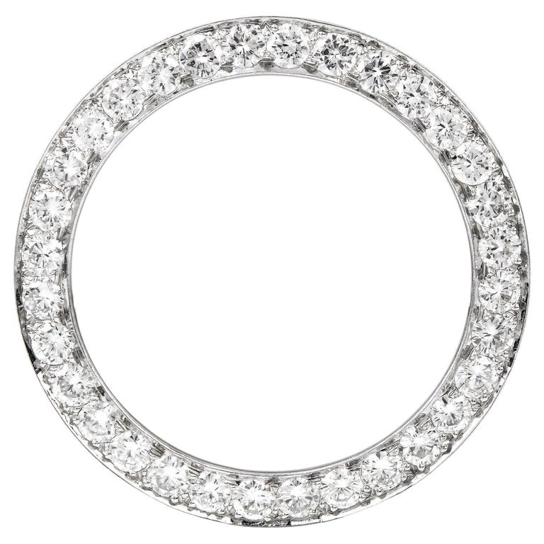 Vintage 2.80 Carats Diamond Wreath Platinum Round Circular Brooch Pin ...