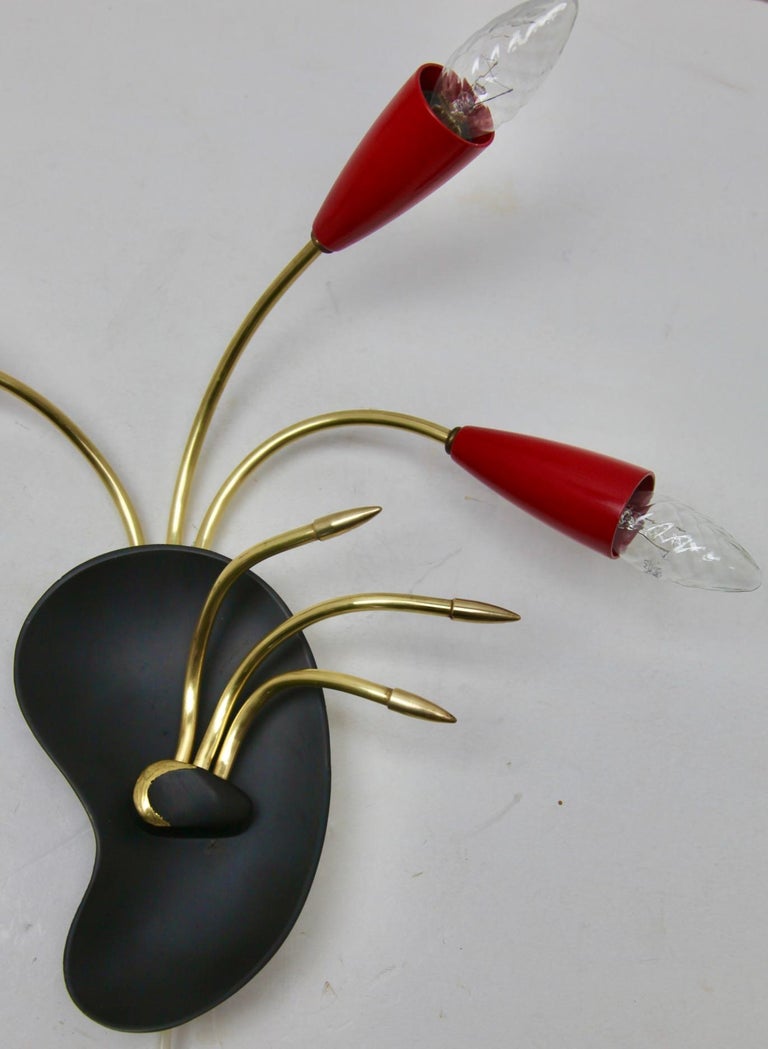 Vintage 3 Arms Spider Wall Mount Lamp in the Style of Stilnovo, Italian ...