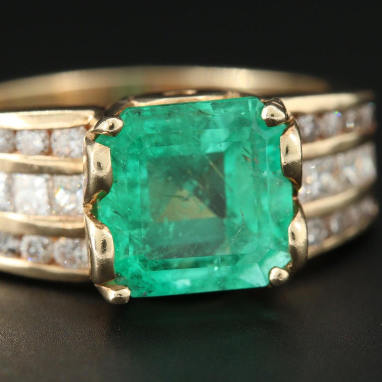 Customizable Vintage 3 Carat Half Eternity Emerald Diamond Engagement ...