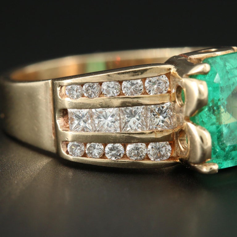 Customizable Vintage 3 Carat Half Eternity Emerald Diamond Engagement ...