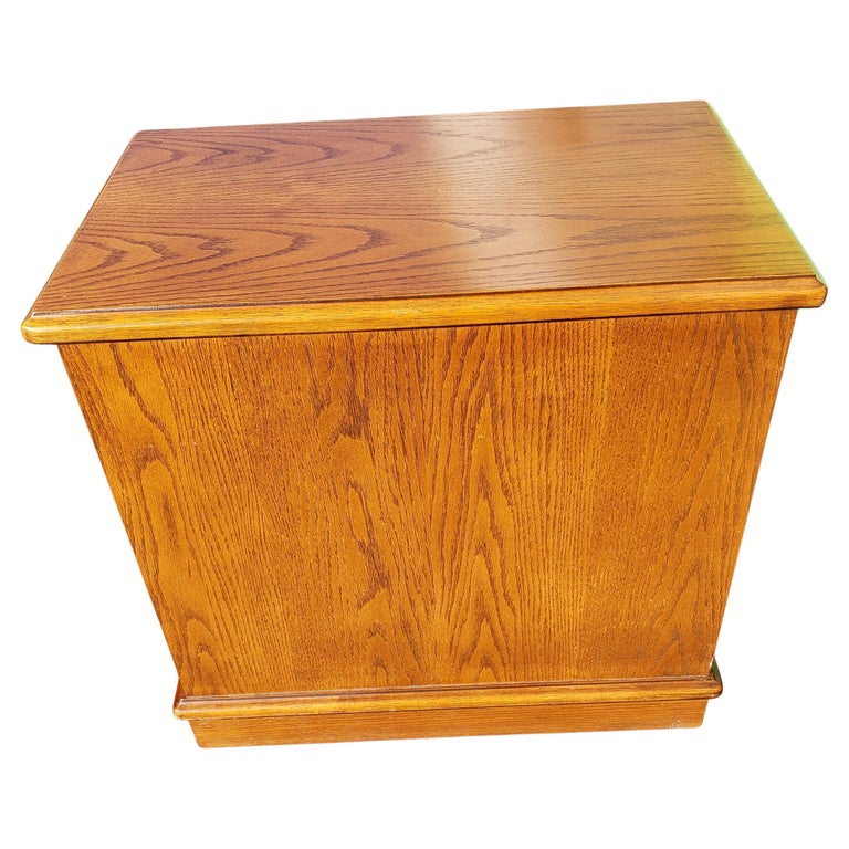 Vintage 3 Drawers Oak End Tables with Magazine Racks, a Pair For Sale ...