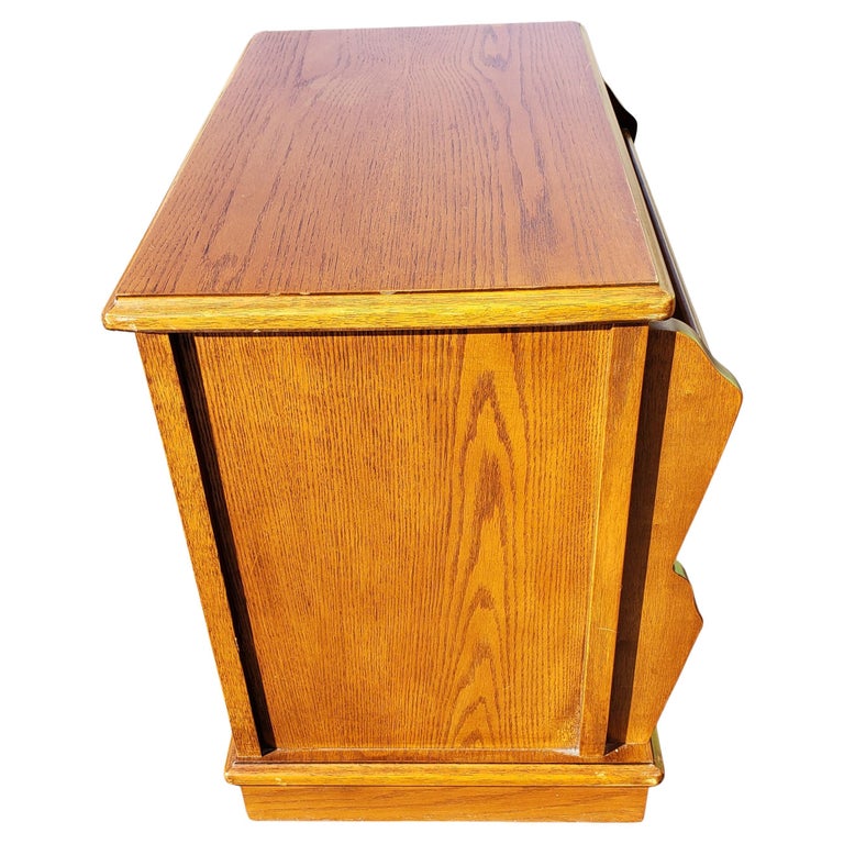 Vintage 3 Drawers Oak End Tables with Magazine Racks, a Pair For Sale ...