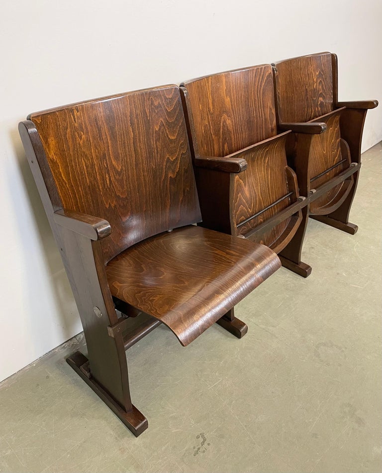 Vintage 3-Seat Cinema Bench from Tonne, 1950s For Sale at 1stDibs