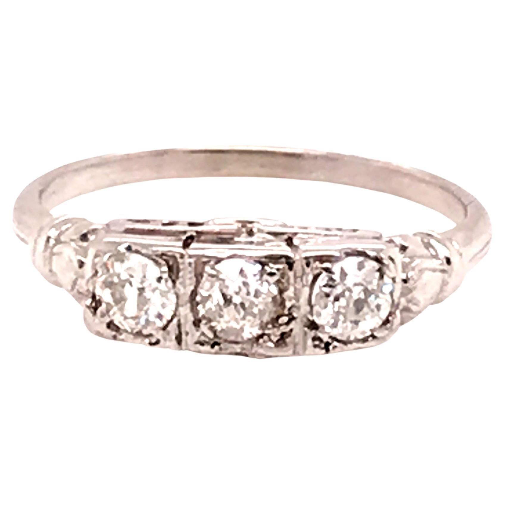 Vintage 1930's Art Deco European Cut .50ct Diamond Engagement Ring For ...