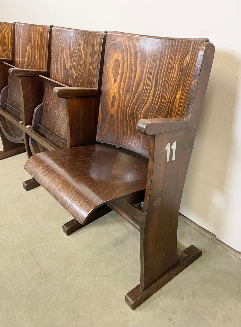 Vintage 4-Seat Cinema Bench from Ton, 1950s For Sale at 1stDibs