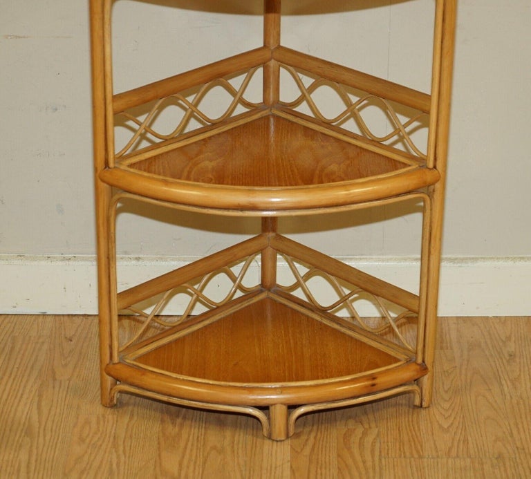 Vintage 4 Tier Freestanding Corner Whatnot Shelves Bookcase Display ...