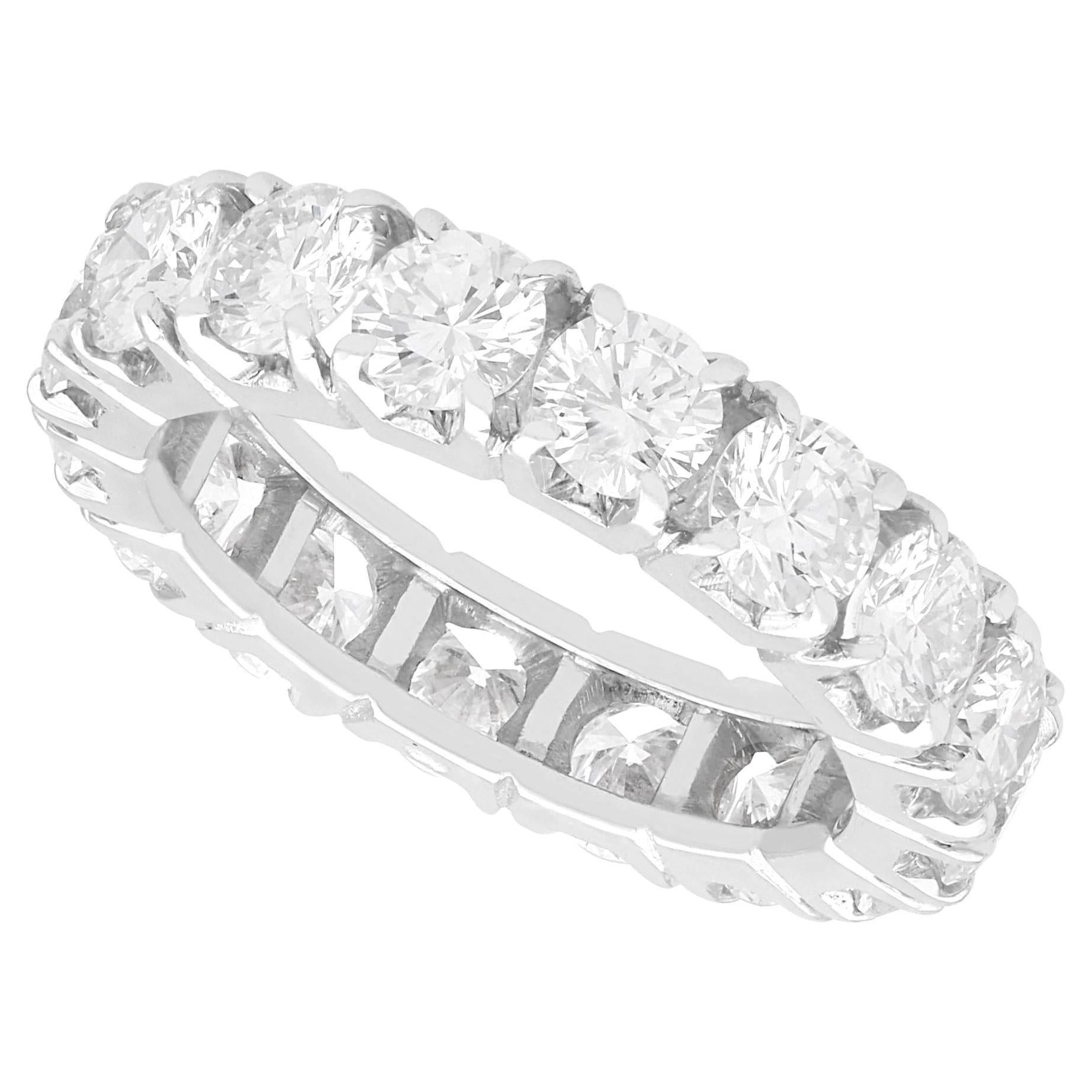 Vintage 4.12 Carat Diamond and 18k White Gold Full Eternity Ring For Sale at 1stDibs