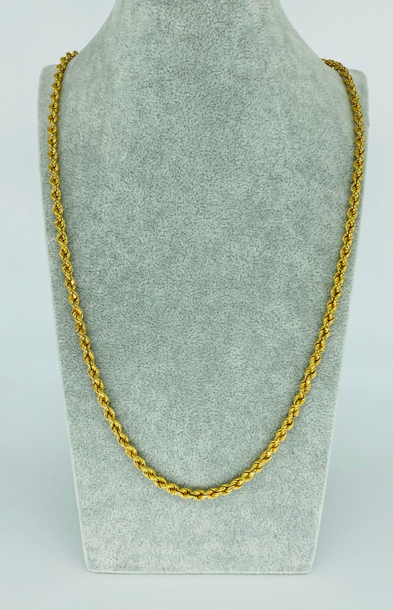 Vintage Rope Chain 18 Karat Gold For Sale at 1stDibs