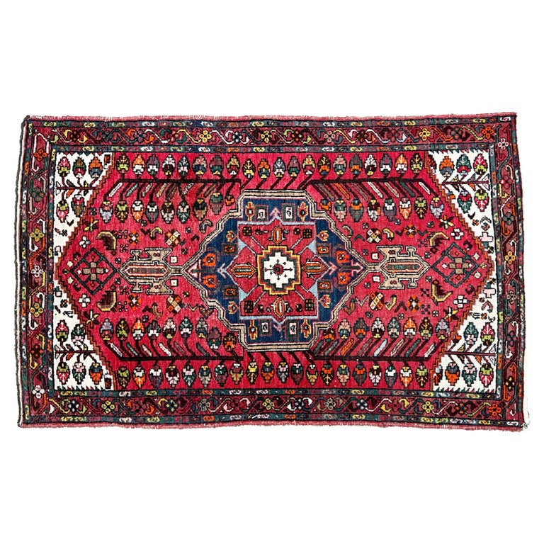 Vintage 4x6 Hand Knotted Afghan Tribal Baluchi Wool Area Rug For Sale ...