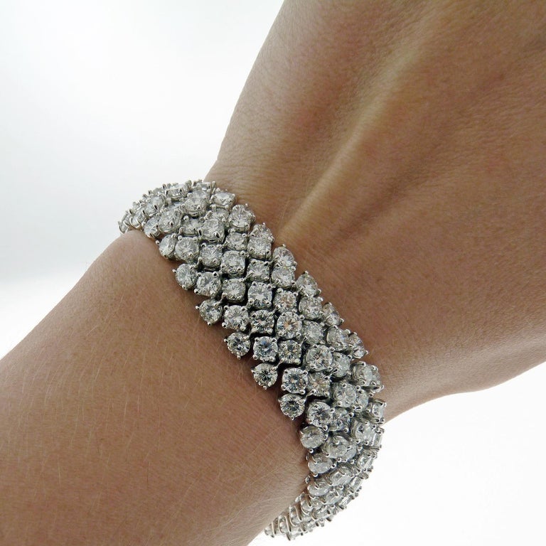 5-Row Diamond Platinum Bracelet, circa 1940s For Sale at 1stDibs | 50 ...