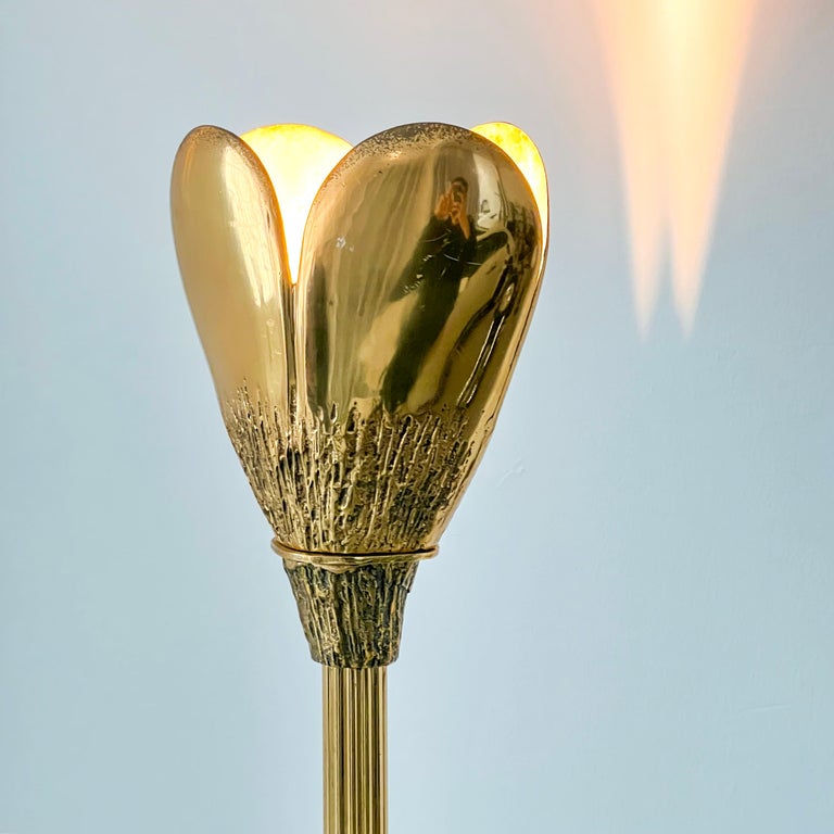 Vintage 50s Italian brass sculptural floor lamp, heart shaped shade ...