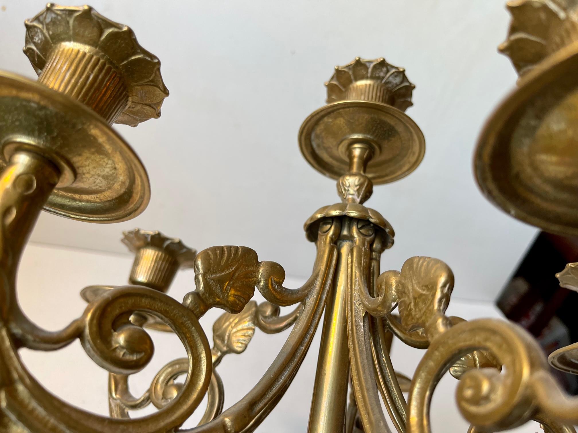 Vintage 6 Arm Italian Candelabra in Brass at 1stDibs | 6 arm candelabra ...