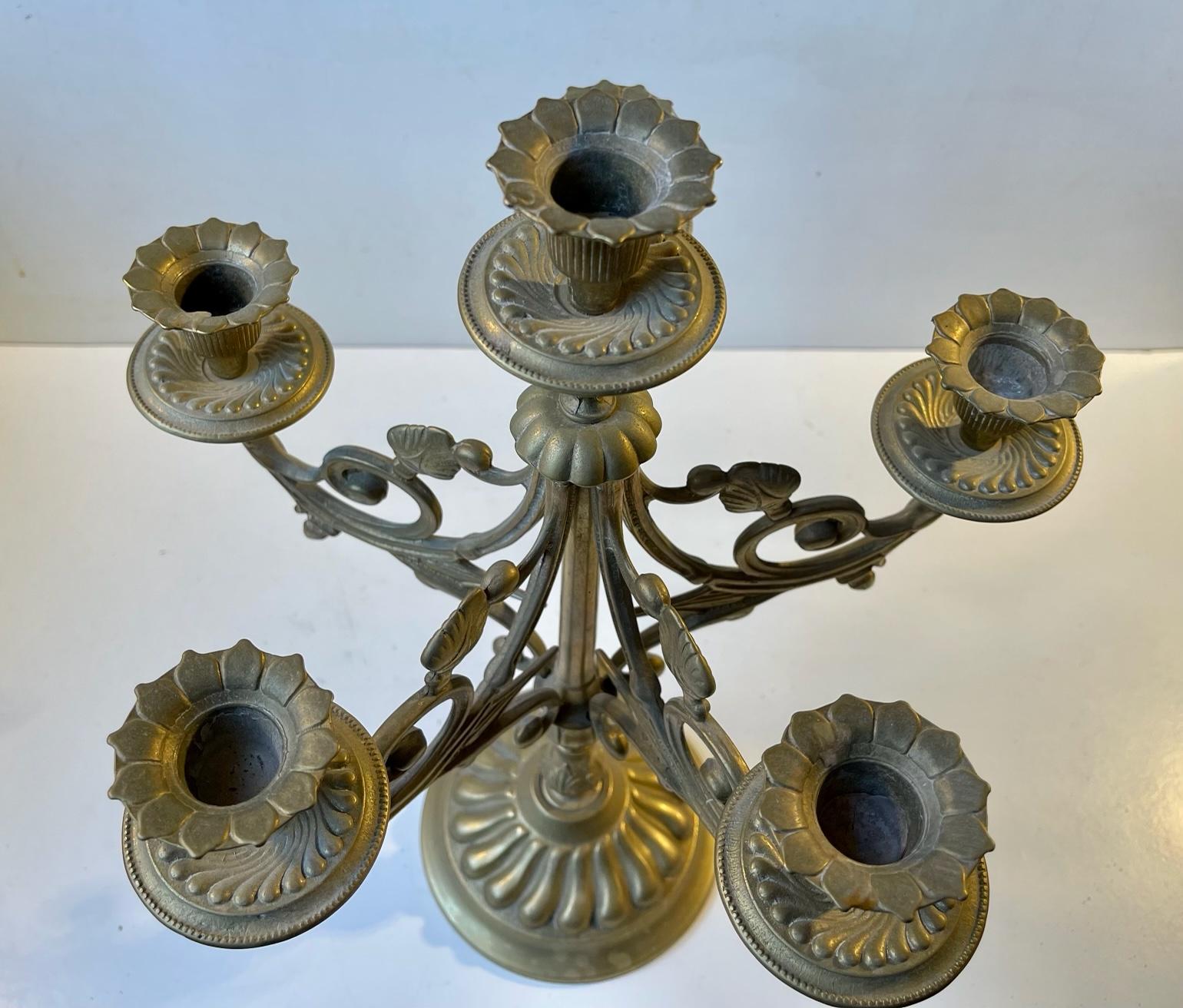 Vintage 6 Arm Italian Candelabra in Brass at 1stDibs | 6 arm candelabra ...