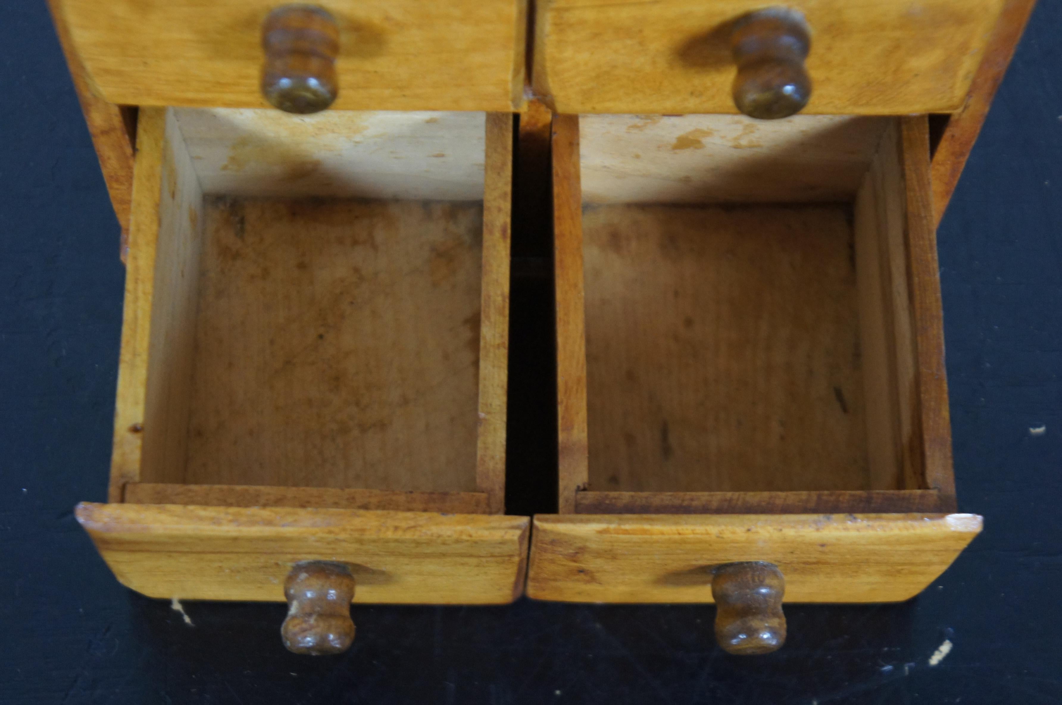 Vintage 6 Drawer Farmhouse Kitchen Poplar Apothecary Spice Box Rack ...