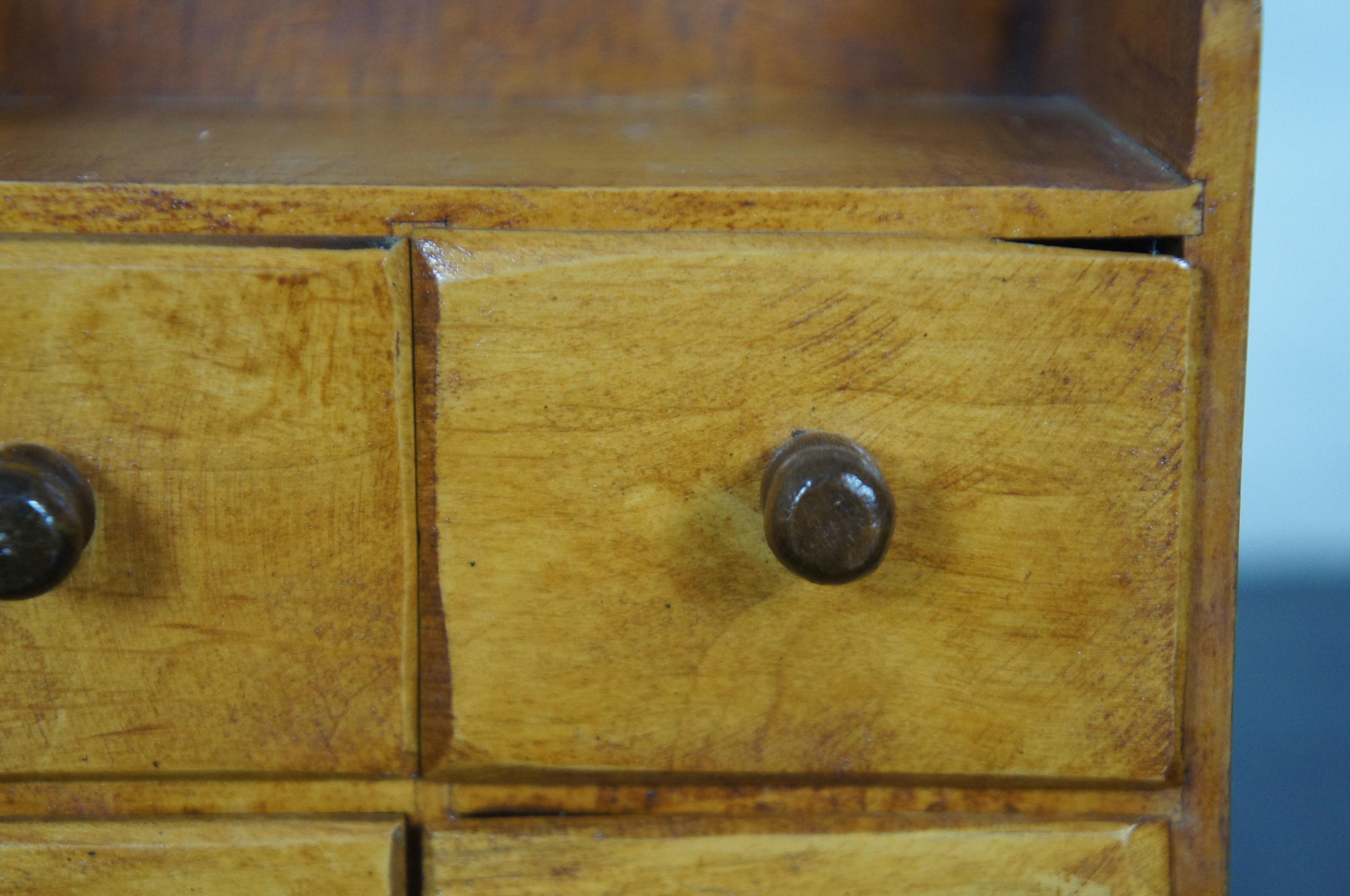 Vintage 6 Drawer Farmhouse Kitchen Poplar Apothecary Spice Box Rack ...