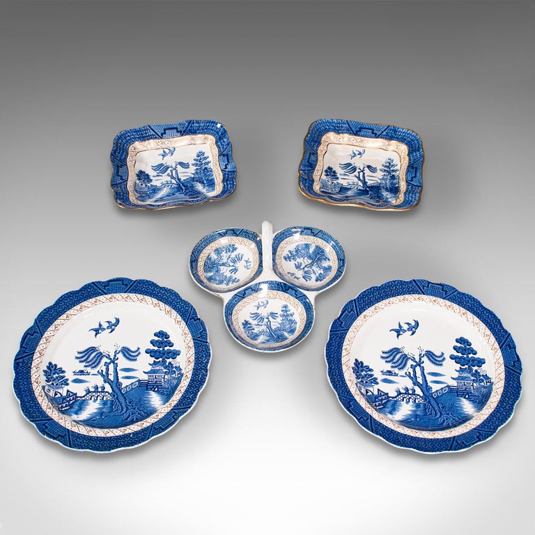 Vintage 6 Person Dinner Service, English, Ceramic, Decorative, Plates ...