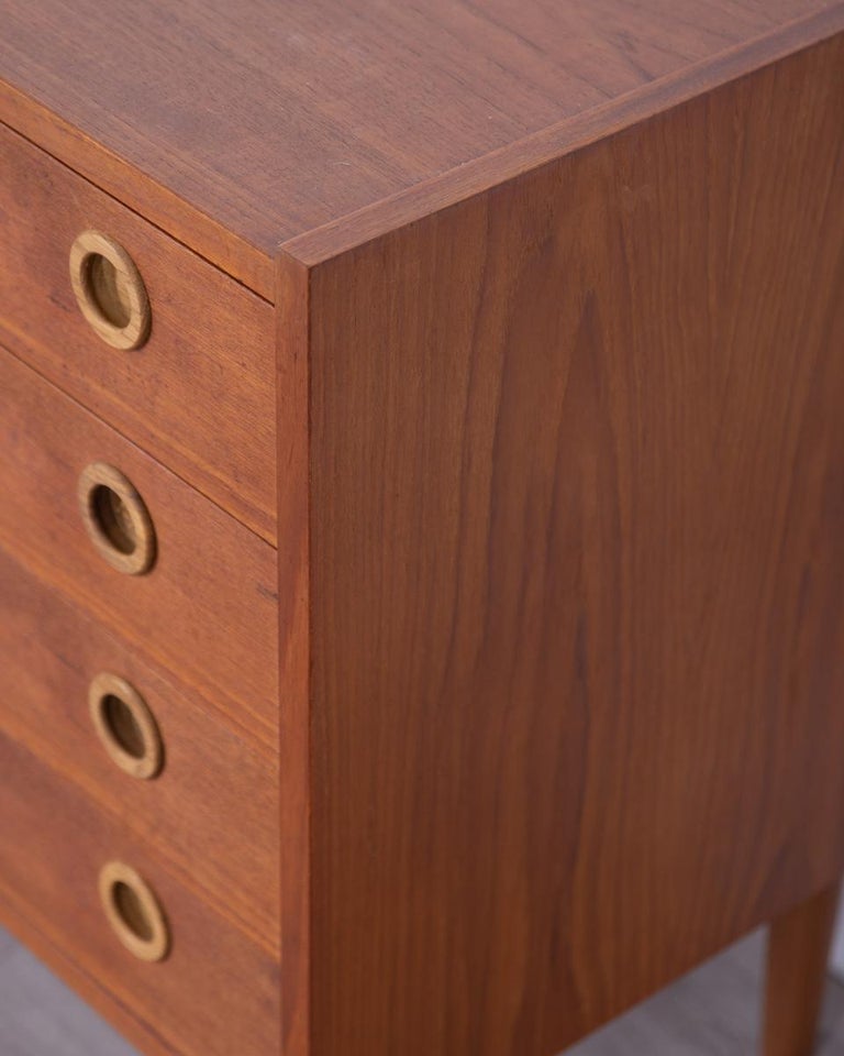 Vintage 60's Drawer Unit in Teak Wood Danish Design For Sale at 1stDibs