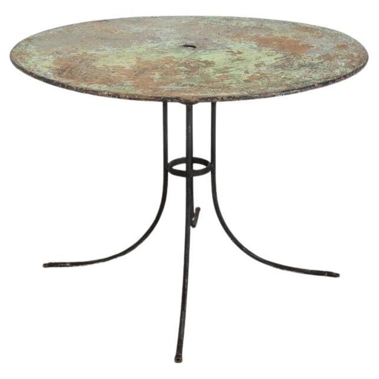 Vintage 60's Outdoor Table in Metal Italian Design For Sale at 1stDibs