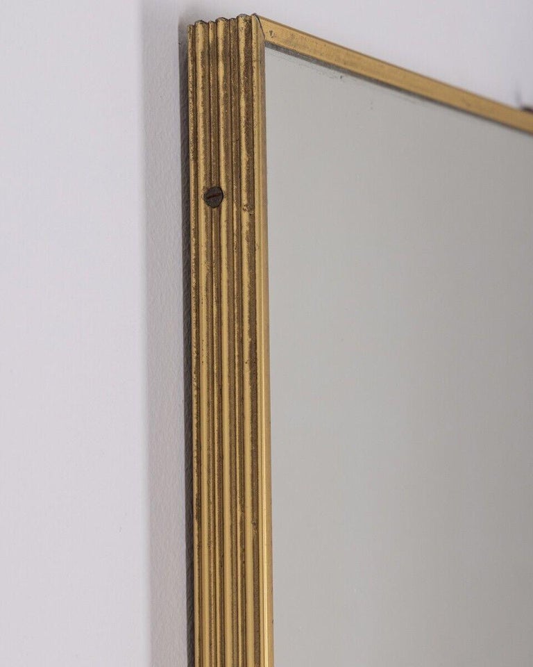 Vintage 60's Wall Mirror in Brass Italian Design For Sale at 1stDibs