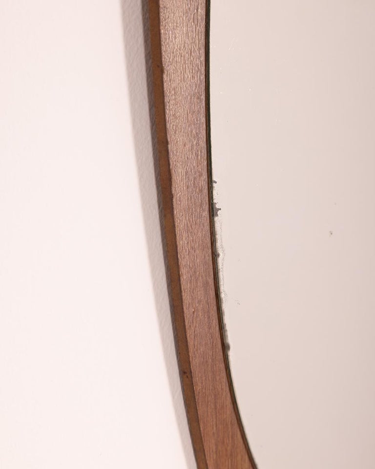 Vintage 60's Wall Mirror in Teak Wood Danish Design For Sale at 1stDibs