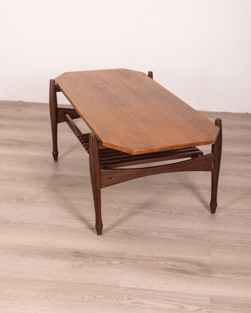 Vintage 60's Wooden Coffee Table Italian Design For Sale at 1stDibs
