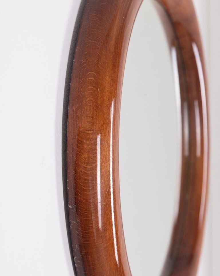 Vintage 60's Wooden Wall Mirror Italian Design For Sale at 1stDibs