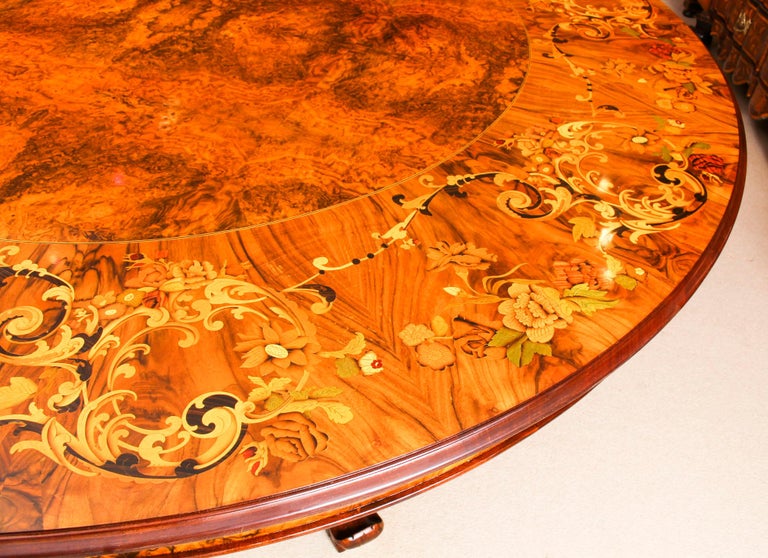 Vintage Round Marquetry Dining Table and 10 Chairs at 1stDibs | round ...