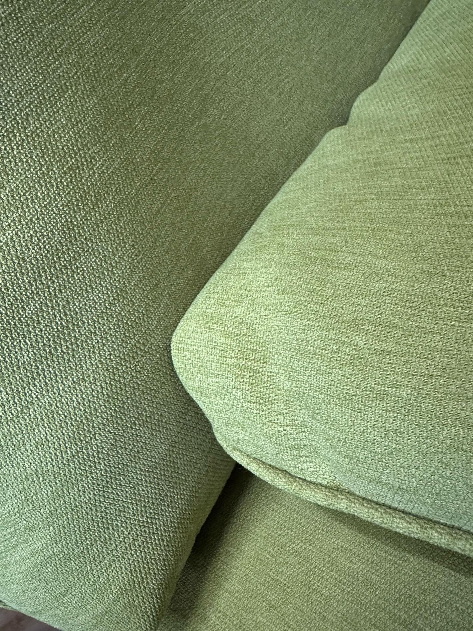 Vintage 70s Bench Seat Sofa Newly Upholstered In Chartreuse Crypton