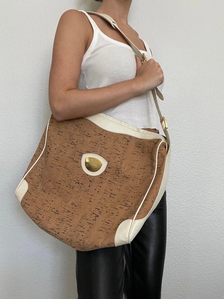 Vintage 70's GUCCI GG White Cream Beige Brown Wood Weekender Supreme ...