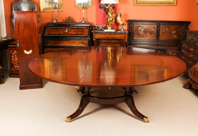 Vintage 7ft Diam Arthur Brett Jupe Dining Table and Leaf Cabinet Mid ...