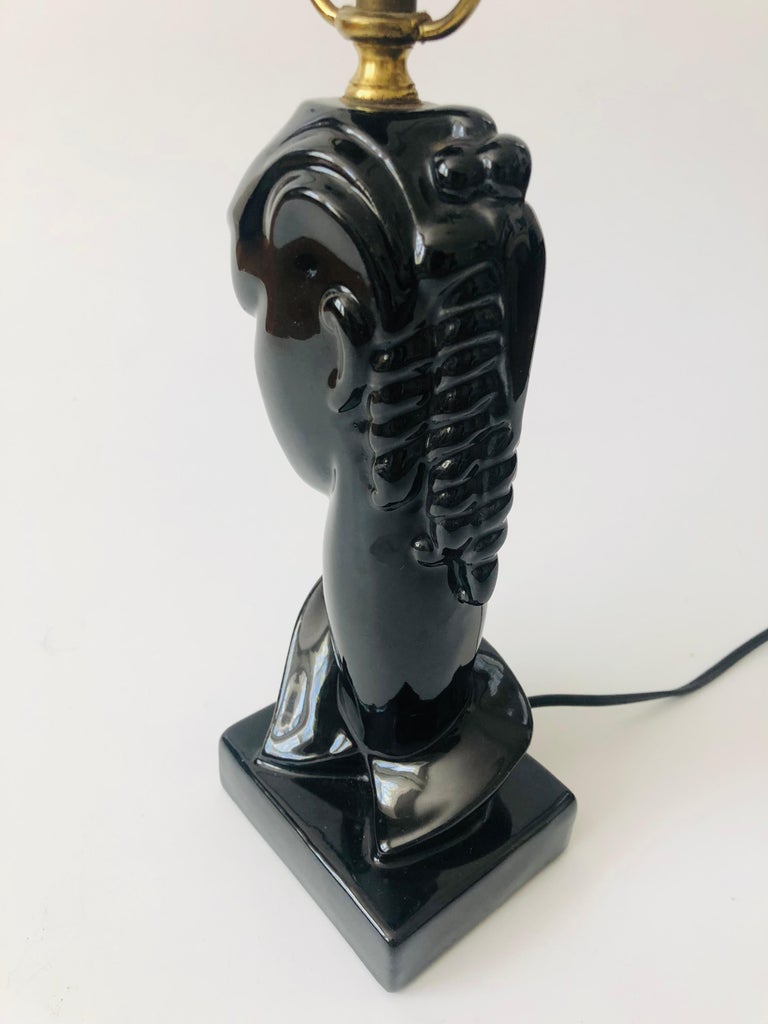 Vintage 80s Deco Bust Table Lamp For Sale at 1stDibs