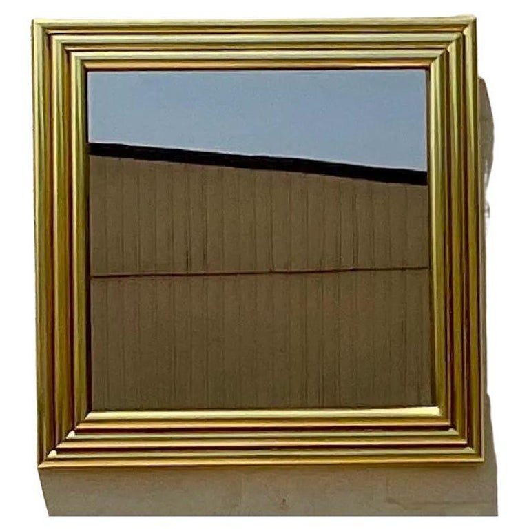 Vintage 80s Greg Copeland Brass Rods Mirror For Sale at 1stDibs