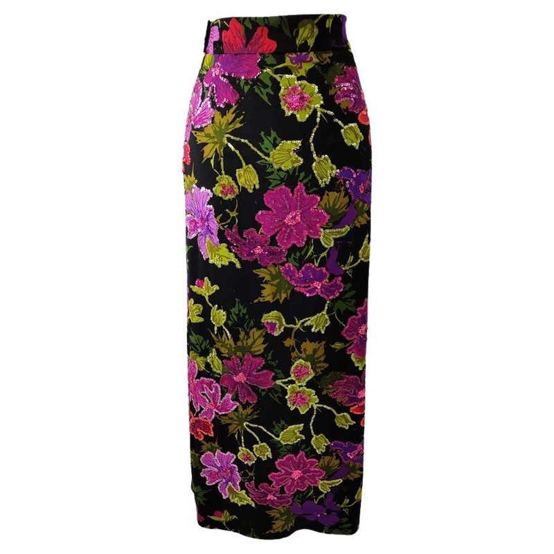 1970s Vintage Colorful Hand Crochet Boho Maxi Skirt At 1stdibs