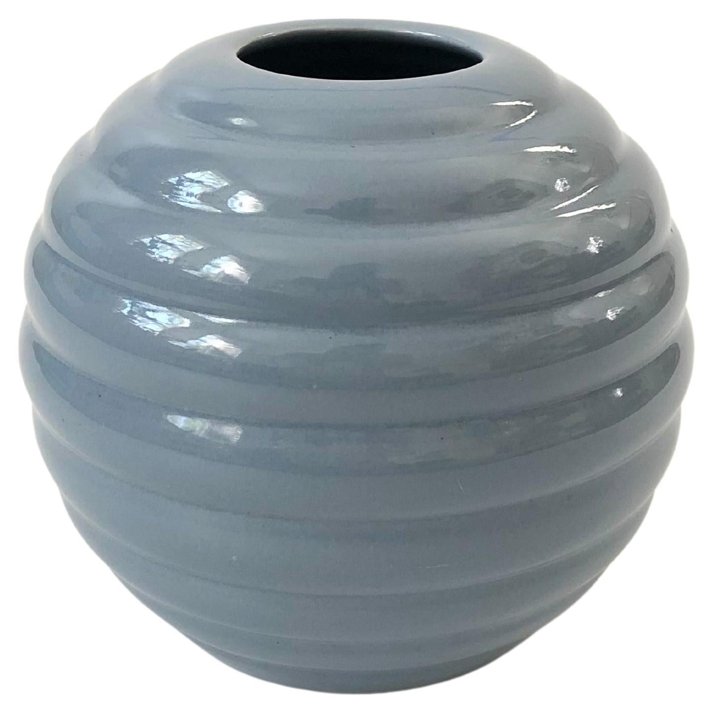 Vintage 80s Modern Gray Sphere Vase For Sale at 1stDibs