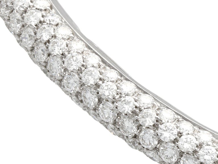 Vintage 8.80 Carat Diamond and 18 Karat White Gold Bangle For Sale at ...
